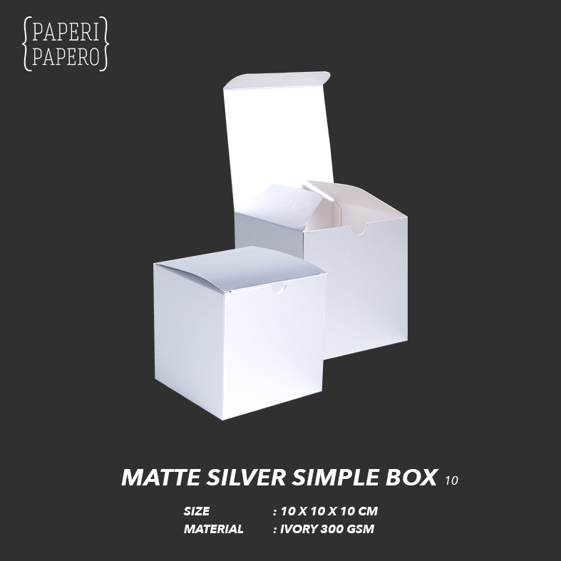Jual Matte Silver Simple Box (10 x 10 x 10 cm) - Kotak Packaging Perak ...