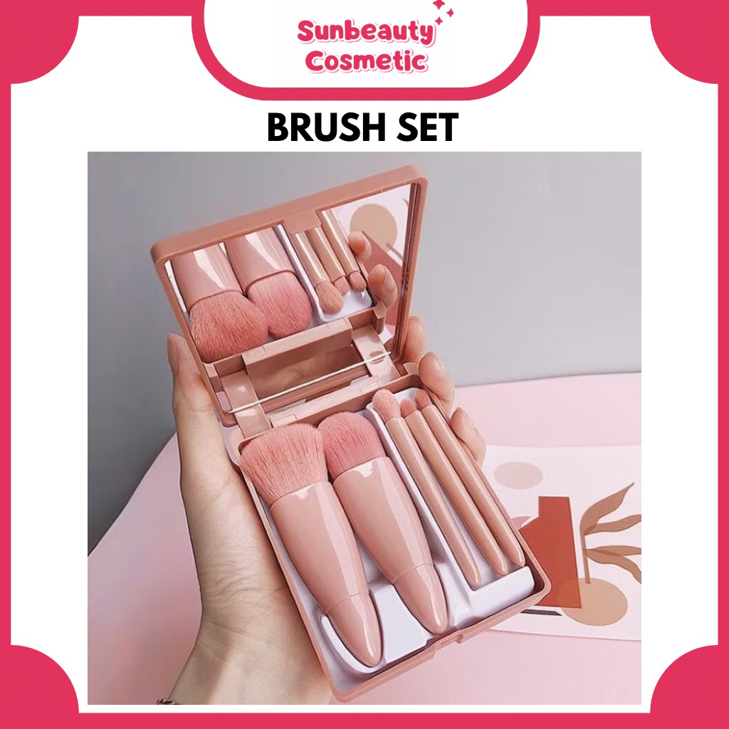 Jual SET KUAS MAKE UP WARNA DENGAN BOX CERMIN / MAKEUP BRUSH BLUSH ...