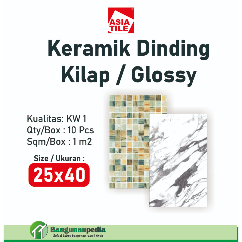 Jual KERAMIK DINDING ASIA TILE 25X40 | Shopee Indonesia