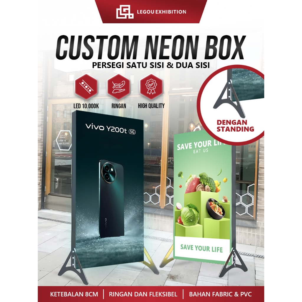 Jual NEON BOX STANDING LIGHT BOX BERDIRI COSTUM 1 SISI ADAN 2 SISI ...