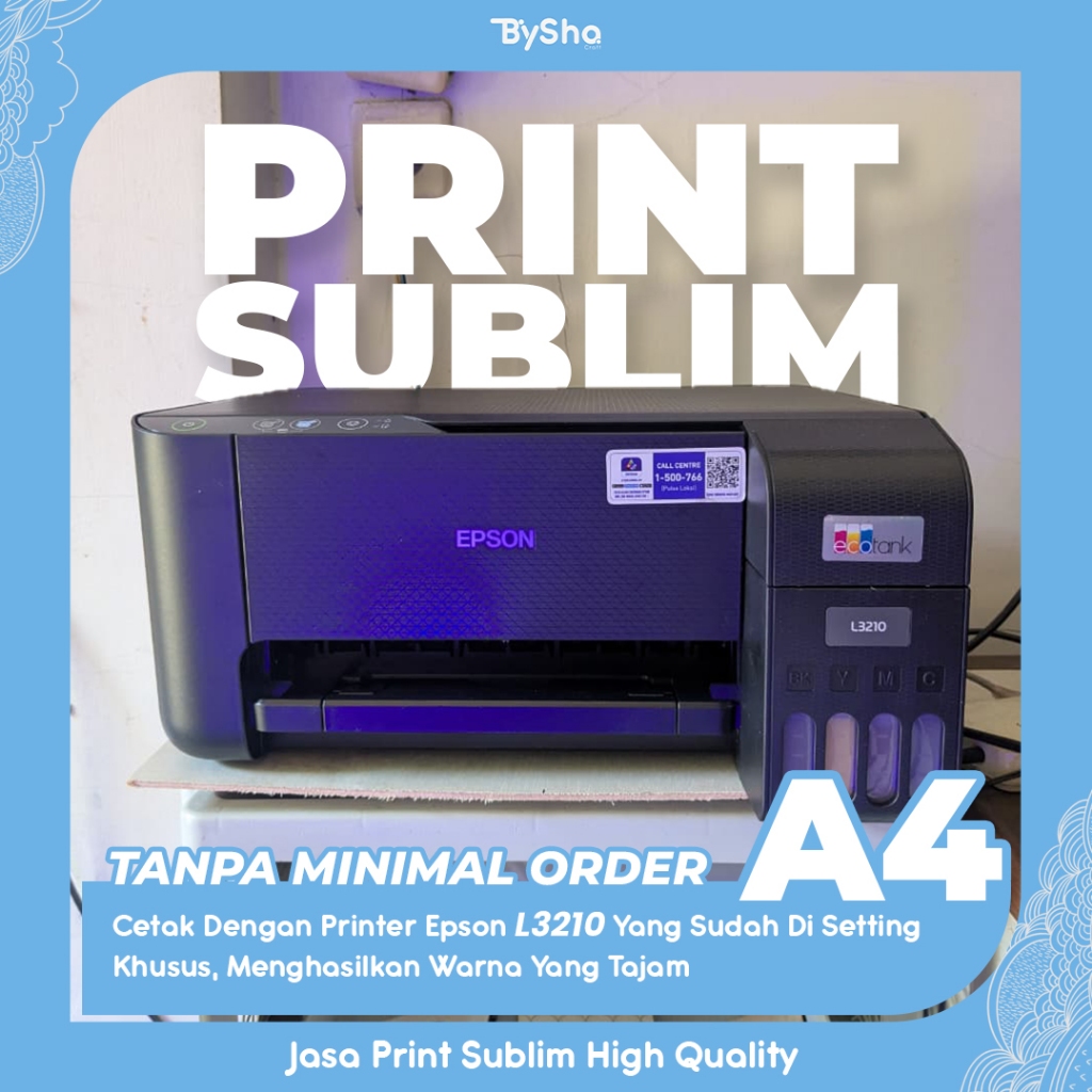 Jual Print Sublim Tanpa Minimal Order Ukuran A4 Design Custom 1 Hari ...