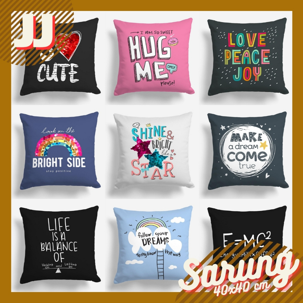 Jual SARUNG BANTAL SOFA PRINT MOTIF KATA MOTIVASI QUOTE KATA BIJAK ...