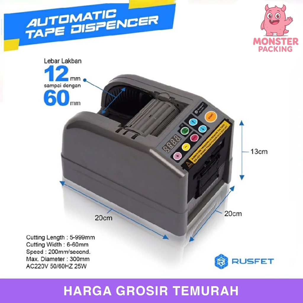 Jual Automatic Tape Dispenser Pemotong Lakban Otomatis RUSFET | Shopee ...