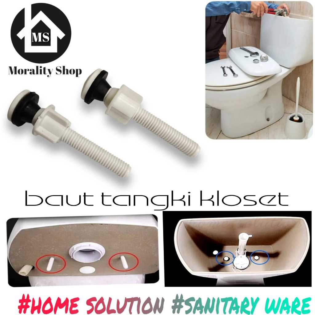 Jual spare part closet toilet baut tangki kloset duduk mur plastik ...