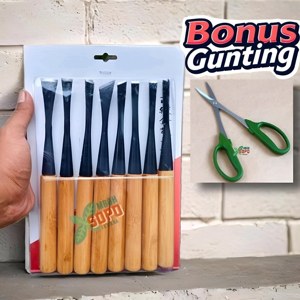 Jual Alat Bonsai dan Kerajinan, Ryuga Wood Carving Chisel CTC, 8 Pcs ...