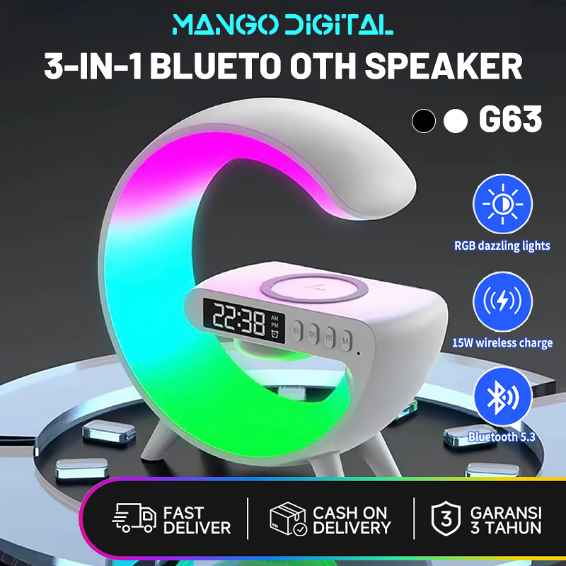 Jual 【NEW】Speaker Bluetooth G63 Wireless Charging 15W + Super Bass RGB LED - Speaker Bluetooth ...