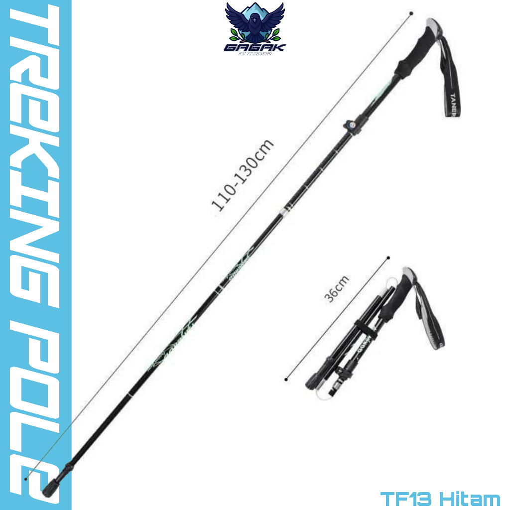 Jual Gagak Outdoor Tongkat Hiking Trekking Pole 5 Section 130cm Foldable 36cm - TF13 | Shopee ...