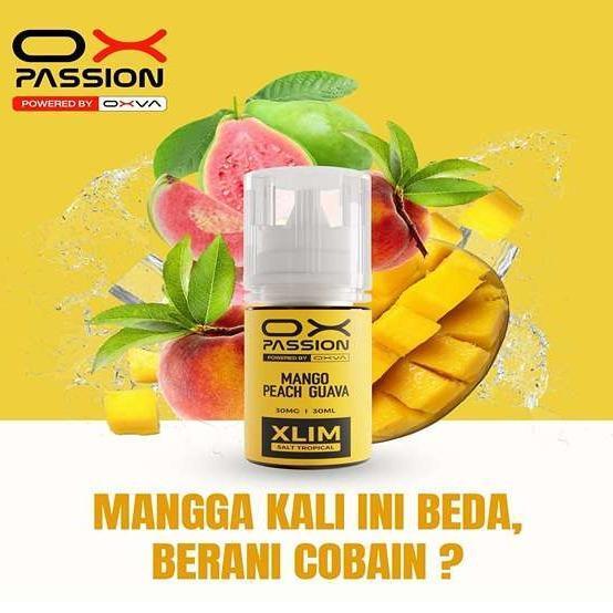 Jual OX PASSION MANGO PEACH GUAVA SALT 30ML 30MG BY OXVA XLIM | Shopee ...