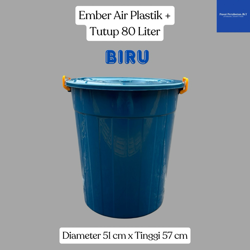 Jual WARNA BIRU - Ember Air Plastik + Tutup 80 Liter Warna / Ember Air ...
