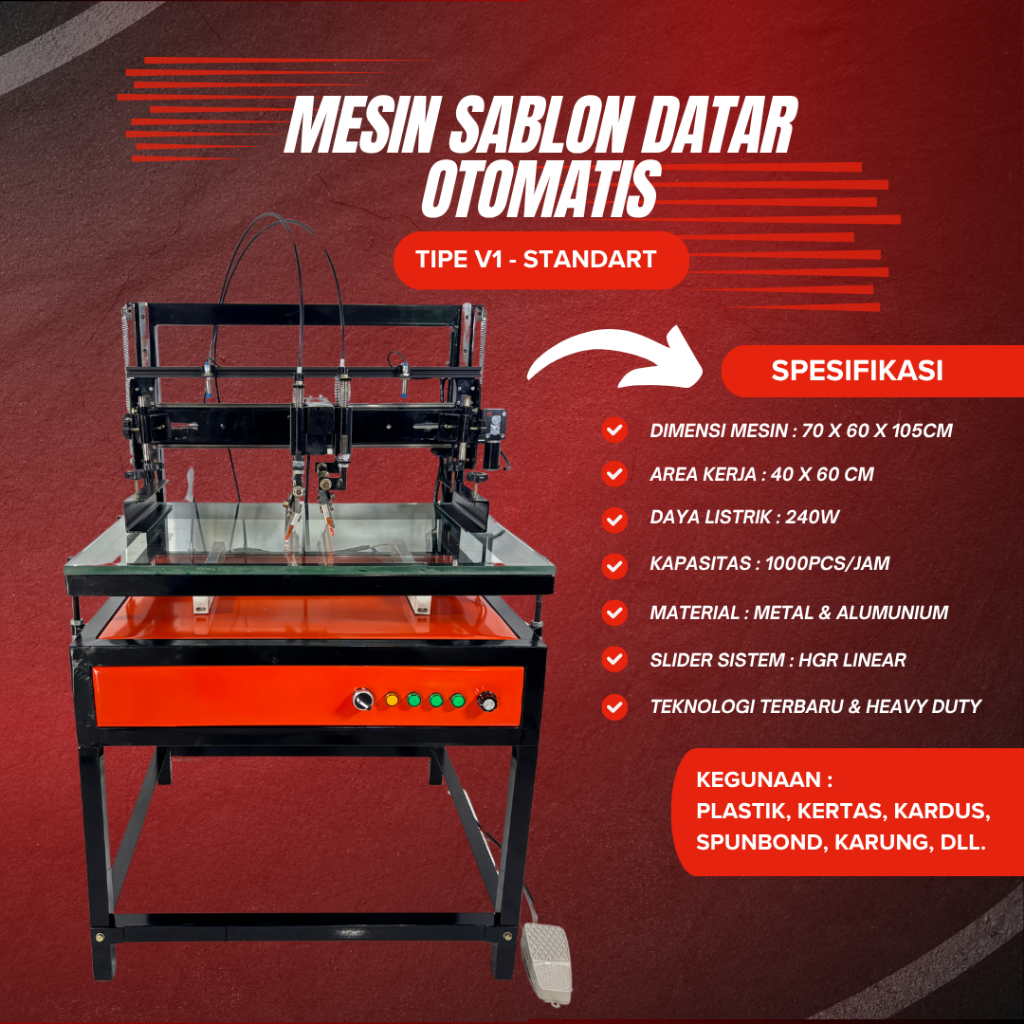 Jual Mesin Sablon Datar Otomatis Untuk Sablon Plastik Karung Kertas ...