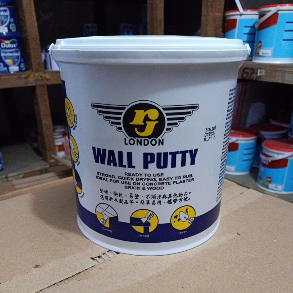 Jual Plamir / Dempul Tembok / Wall Filler merk RJ London kemasan 5 Kg ...