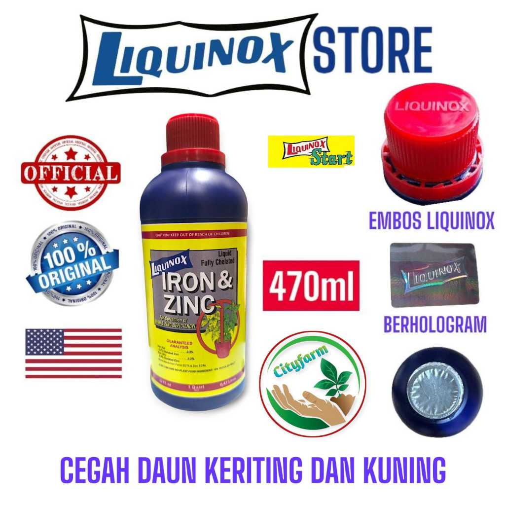 Jual Pupuk Liquinox Iron and Zinc 470ml Pupuk Anti Keriting dan Kuning ...