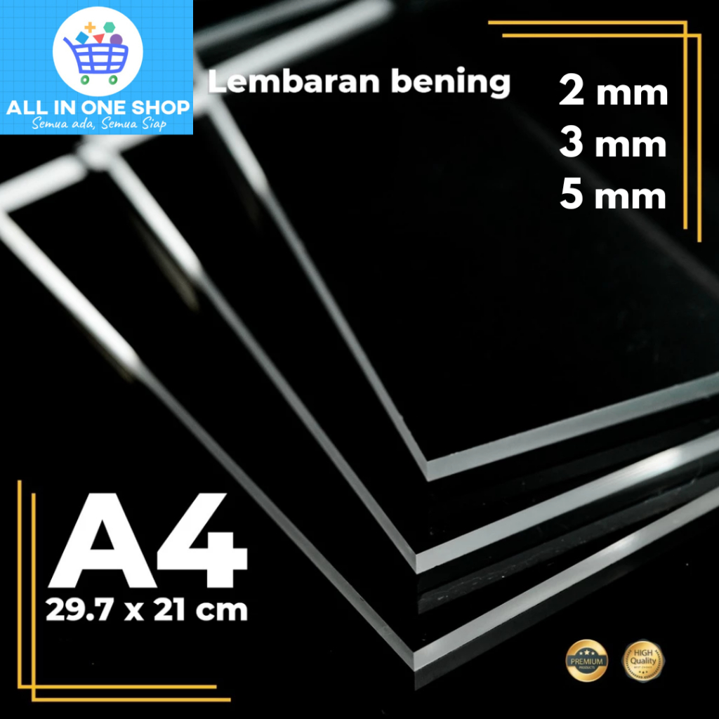 Jual Lembaran Akrilik A4 / Lembaran Acrylic A4 / Akrilik Bening 2mm 3mm 5mm | Shopee Indonesia