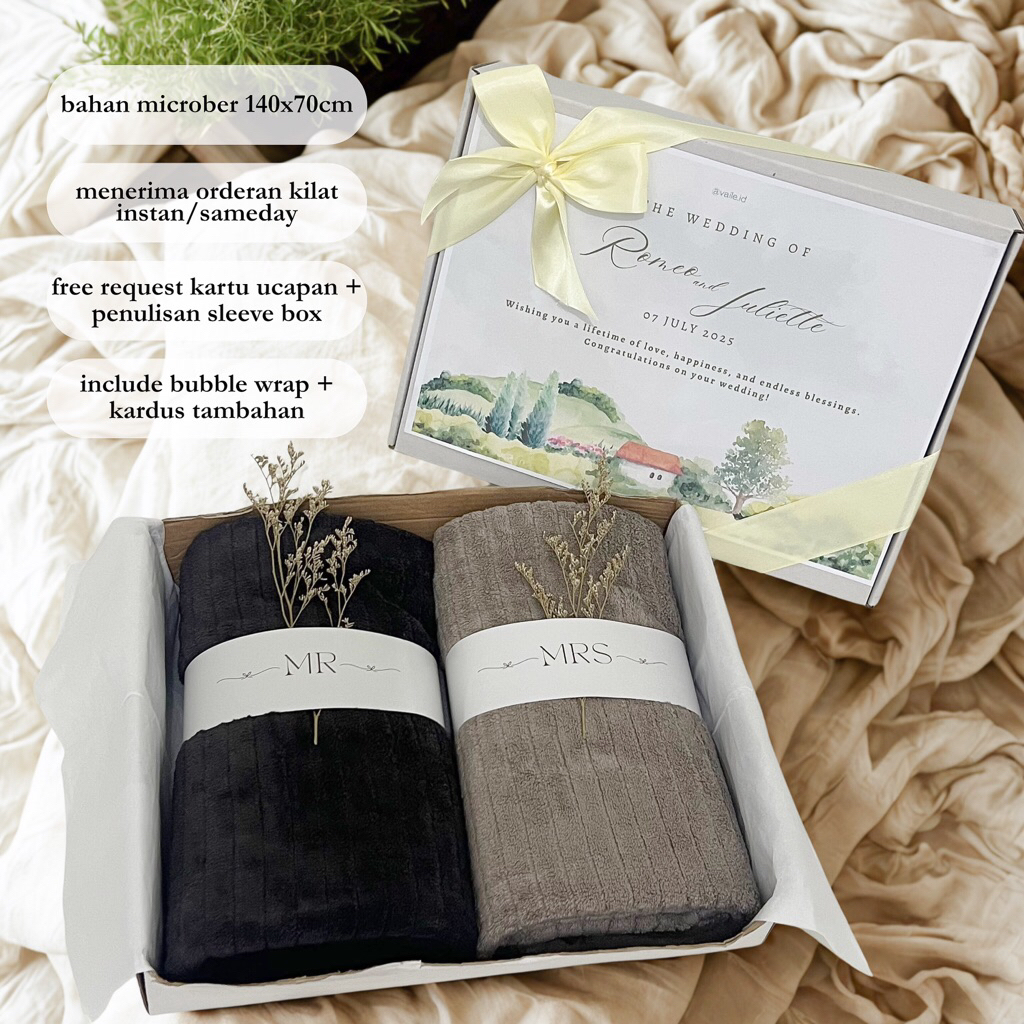 Jual Hampers Handuk Couple Pernikahan Wedding Gift Set Box Handuk Kado Pernikahan Wedding Gift ...