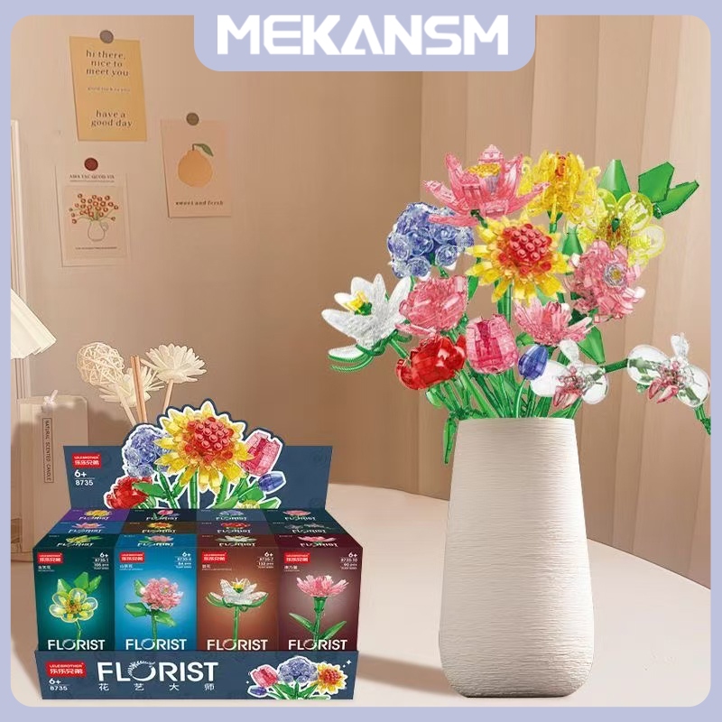Jual MEKANSM Building Block Flower Bunga Buket Blok Bangunan Mainan ...