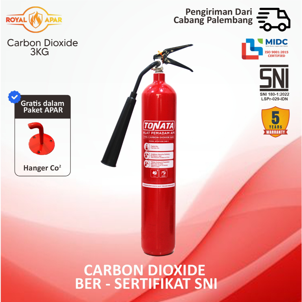 Jual Alat Pemadam Api Tonata SNI / APAR Karbondioksida 3 kg | Shopee ...