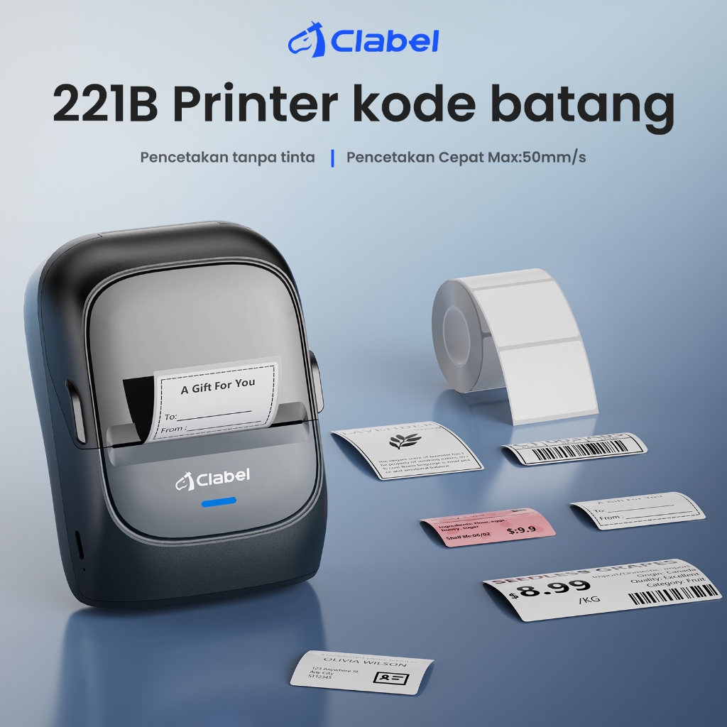 Jual CLABEL 221B Portable Label Printer Bluetooth Suitable For Name ...