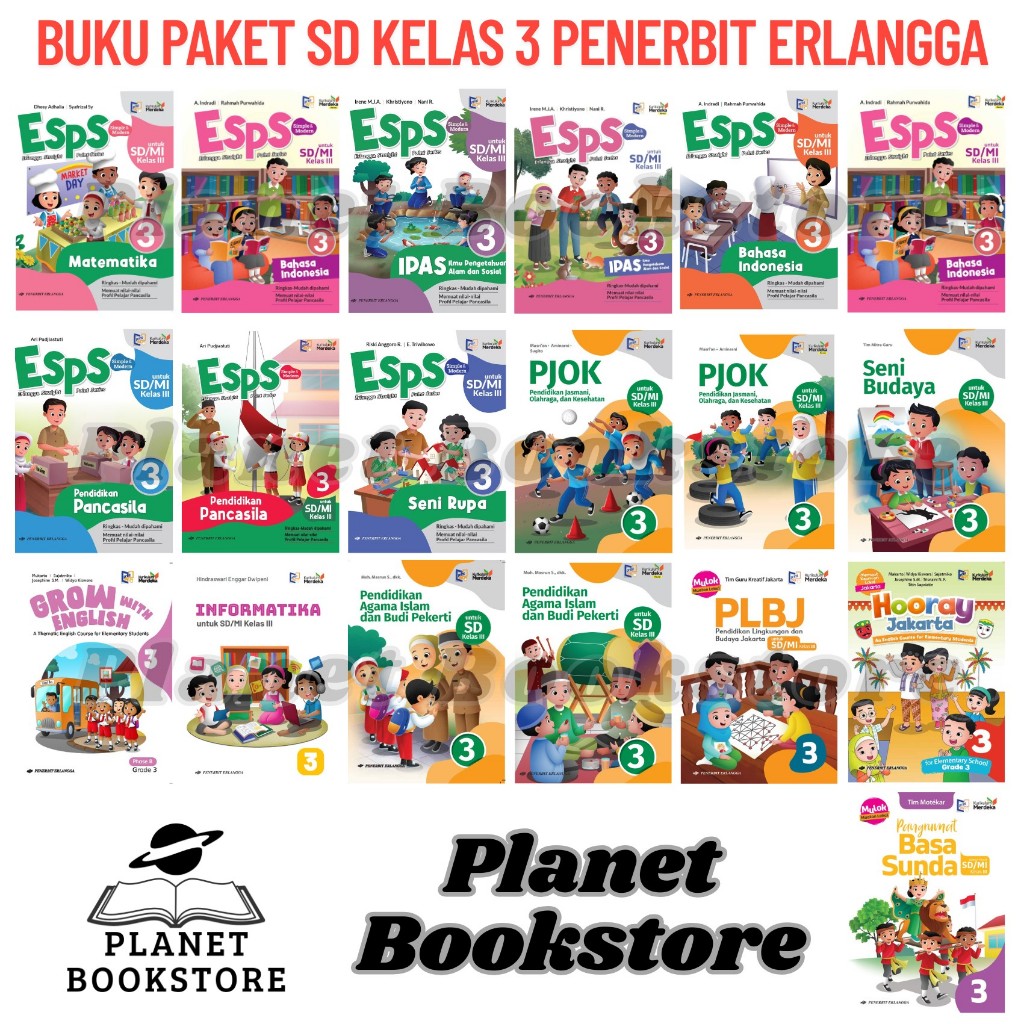 Jual BUKU PAKET KELAS 3 SD PENERBIT ERLANGGA TERBARU KURIKULUM MERDEKA REVISI DAN NON REVISI ...