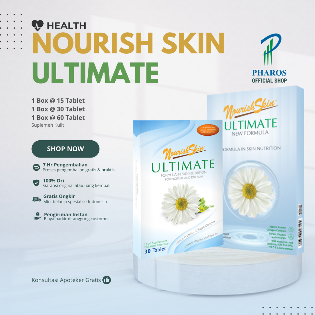 Jual Nourish Skin Ultimate 60/30/15 Tablet / Nourish Skin Ultimate New ...