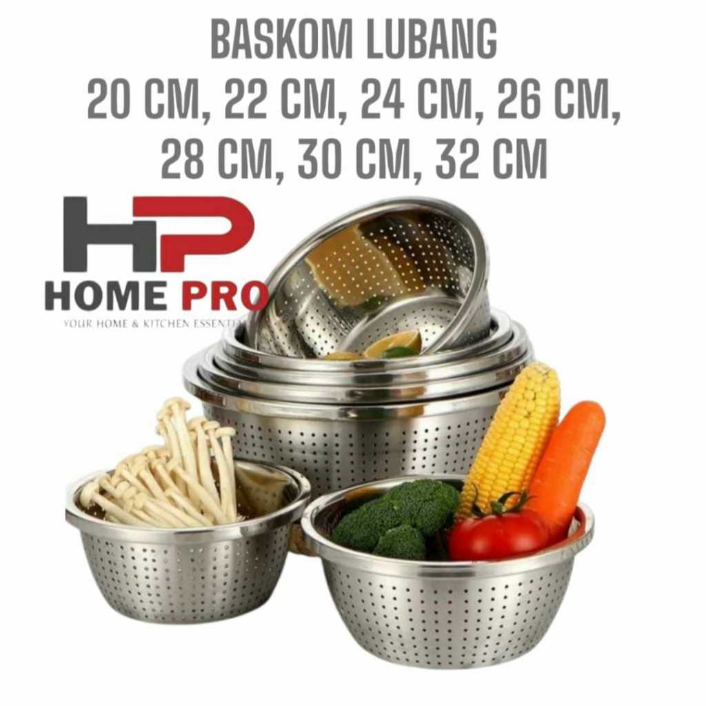 Jual Baskom Lubang Stainless Steel Tebal Home Pro | Shopee Indonesia