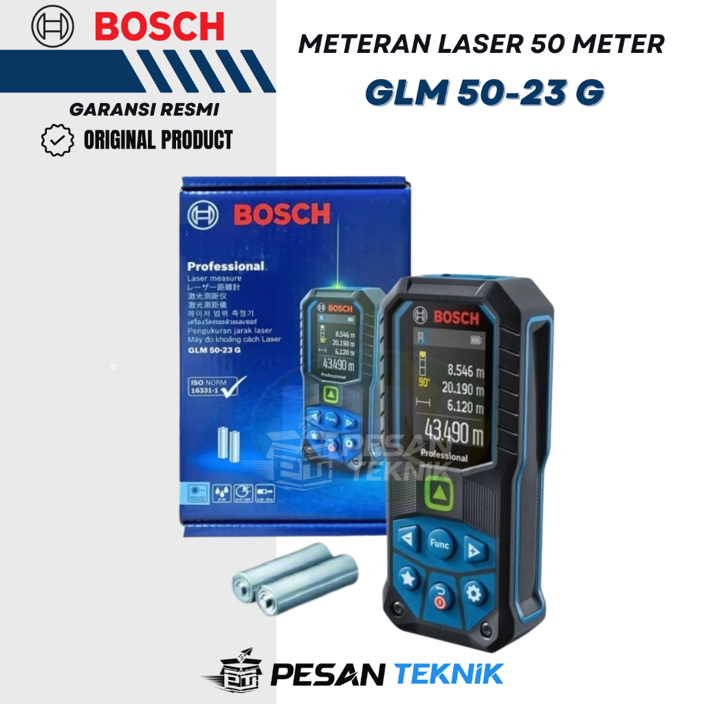 Jual Meteran Laser Digital Meter Alat Ukur 50 Meter BOSCH GLM 50-23 G | Shopee Indonesia