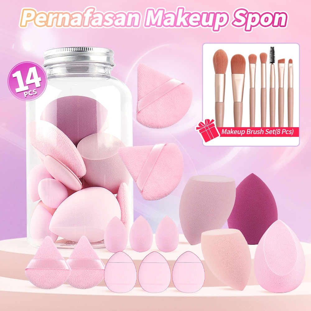Jual Beauty Blender 14Pcs Penting Spons Puff Set Makeup Cushion Sponge ...