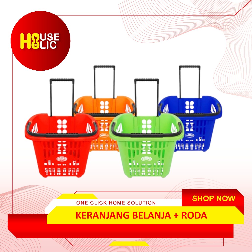 Jual SHINPO Keranjang Belanja Pasar Dengan Roda Multifungsi Trolley ...