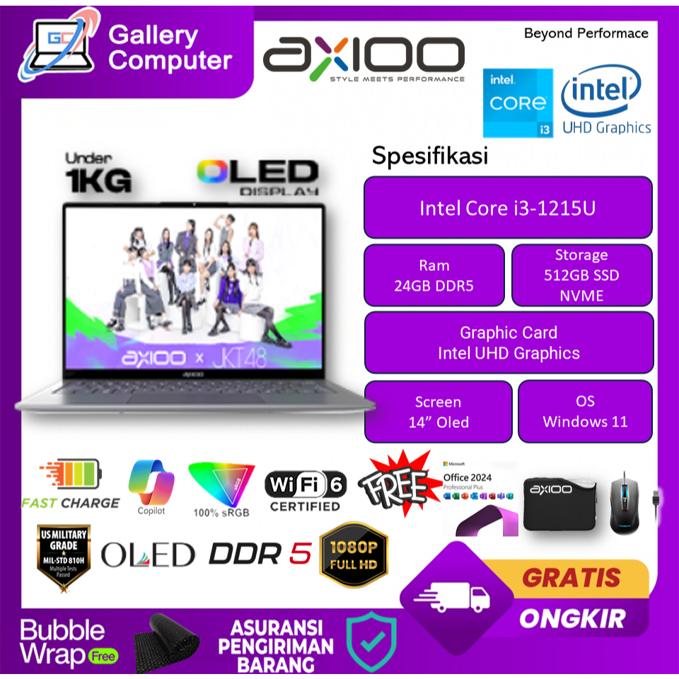 Jual Axioo MyBook Hype R3 OLED Intel i3 1215U 24GB 1TB FHD+ OLED ...