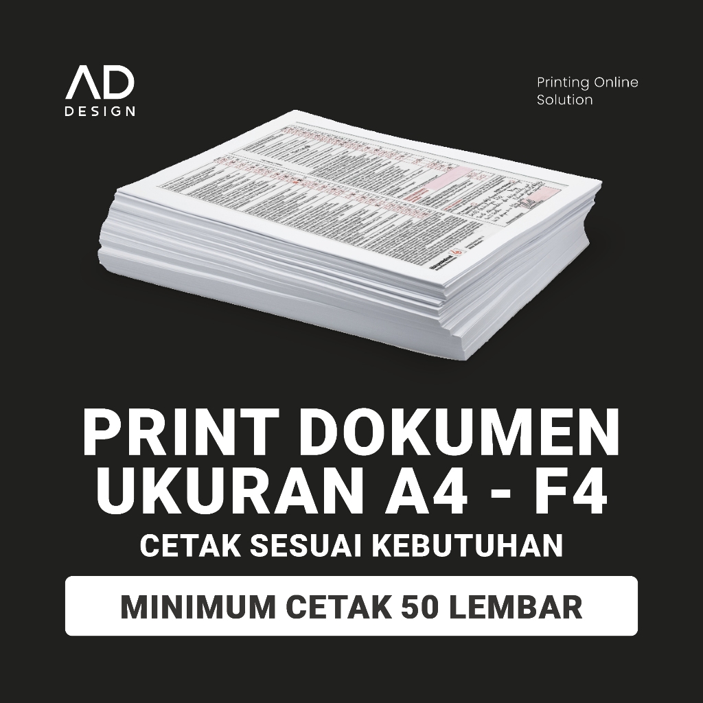 Jual PRINT DOKUMEN, CETAK DOKUMEN UKURAN A4 & F4 BAHAN HVS 80 GSM ...