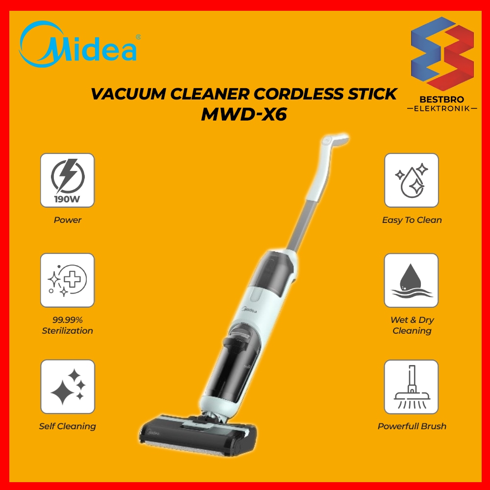 Jual Midea Wet Dry Cordless Smart Vacuum Cleaner MWD-X6 HEPA Penyedot ...