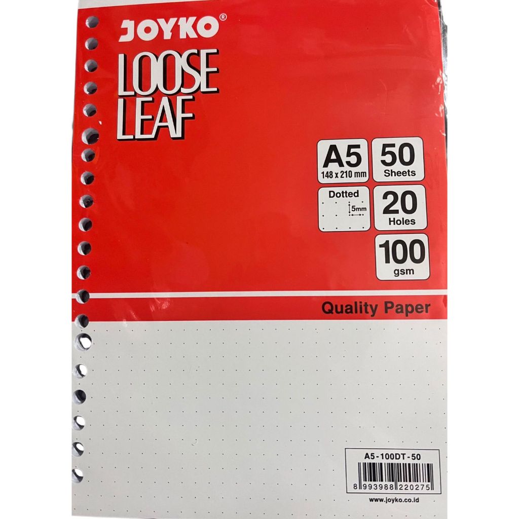 Jual Loose Leaf Titik Joyko A5 100TD-50 Lembar / Isi Binder Titik | Shopee Indonesia
