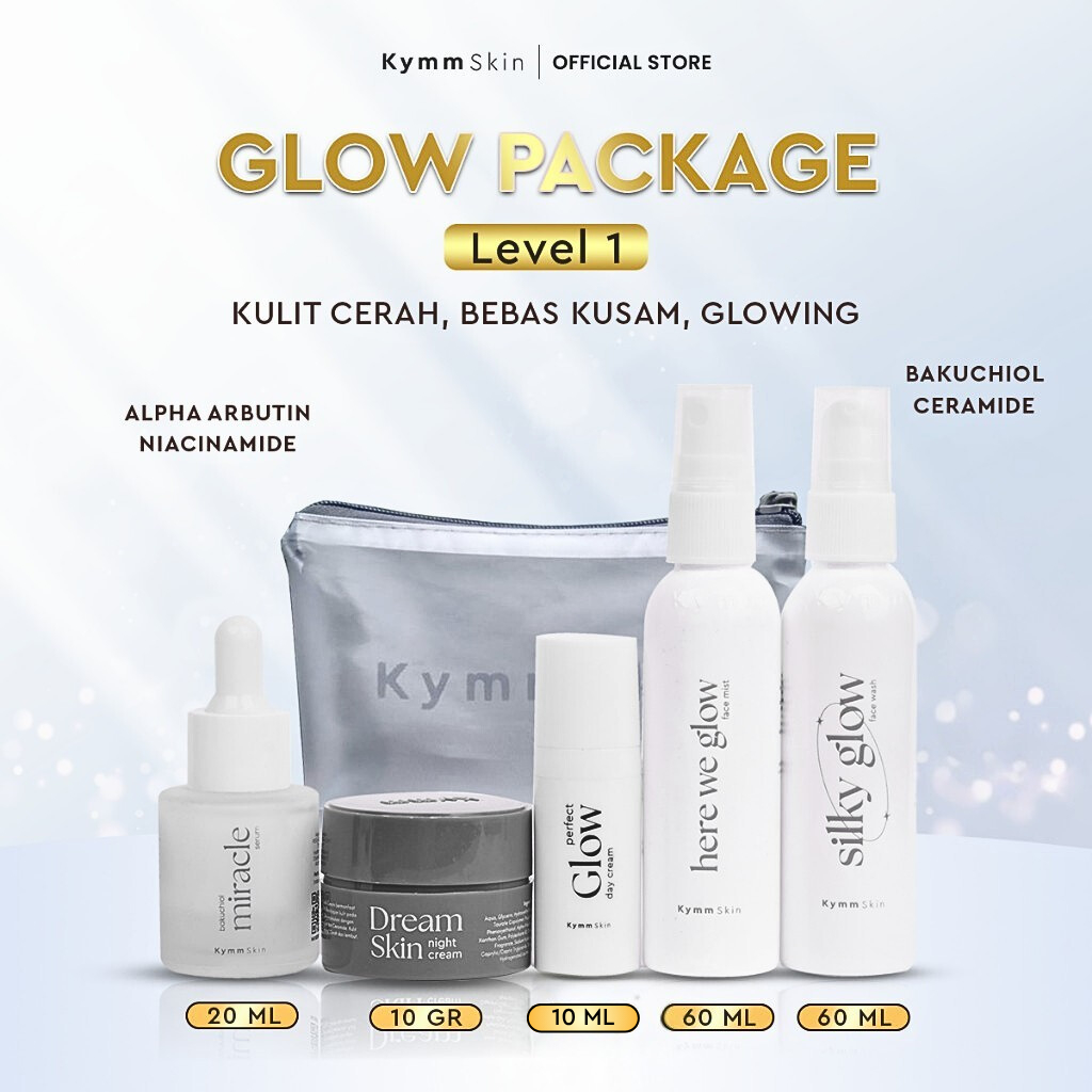 Jual [LIVE] KYMM SKIN [Free Pouch] Glow Package LEVEL 1 [Face Wash 60ml ...