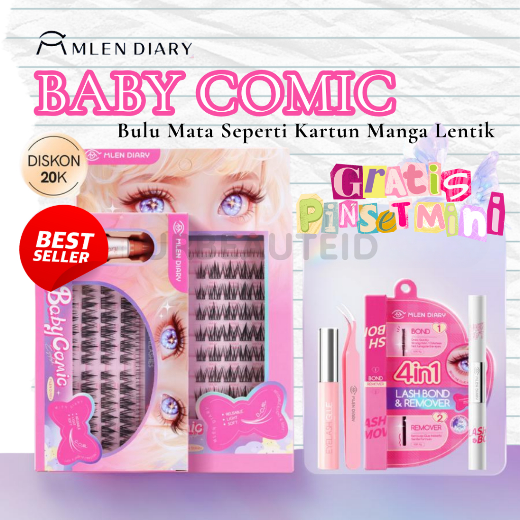 Jual MLEN DIARY Baby Comic Bulu Mata Gaya Manga lashes (panjang 10-14mm ...