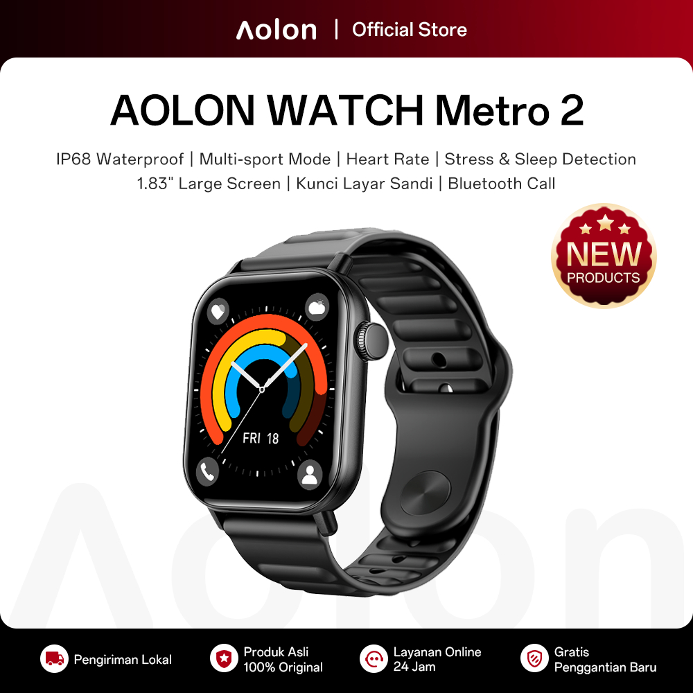 Jual Aolon x Huafit Metro 2 Jam Smartwatch Tahan Air IP68 Layar 44mm ...