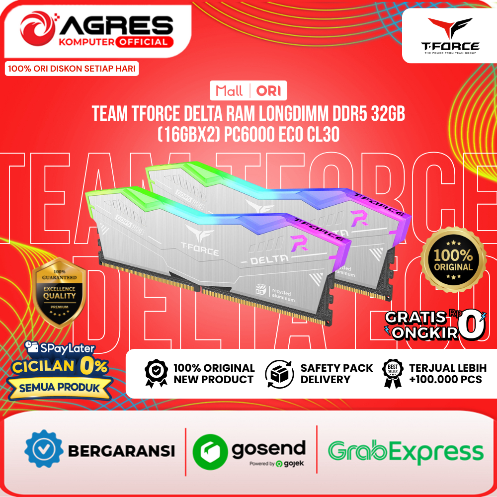 Jual TEAM T-FORCE DELTA RAM LONGDIMM DDR5 32GB (16GBX2) 6000MHZ ECO ...