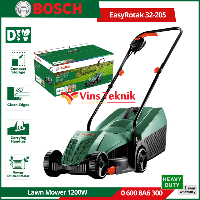 Jual Mesin Potong Rumput Dorong Listrik 1200W Lawn Mower EasyRotak 32 ...