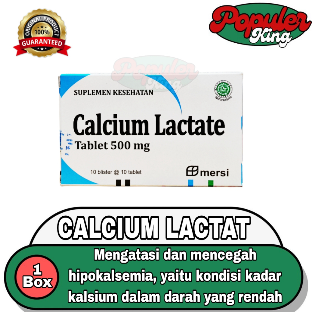 Jual Calcium Lactate Tablet 500mg 100 tablet /Box | by Mersi - Untuk ...