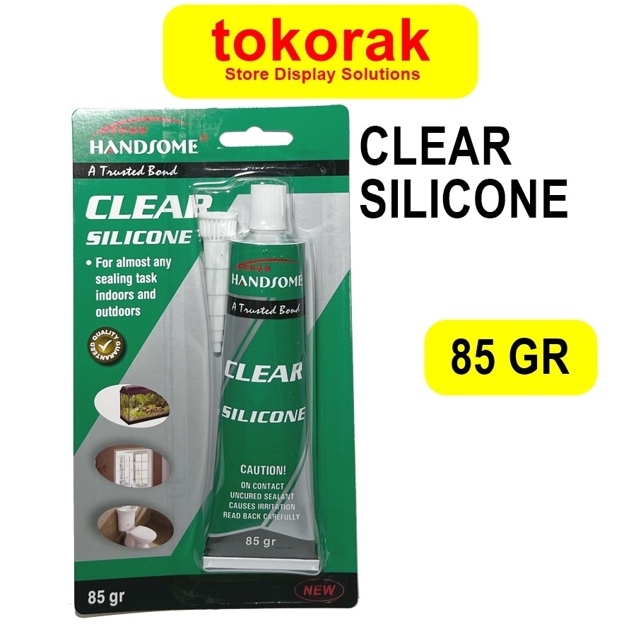 Jual HANDSOME LEM KACA LEM SILICONE SEALANT CLEAR HANDSOME 85 GR LEM ...