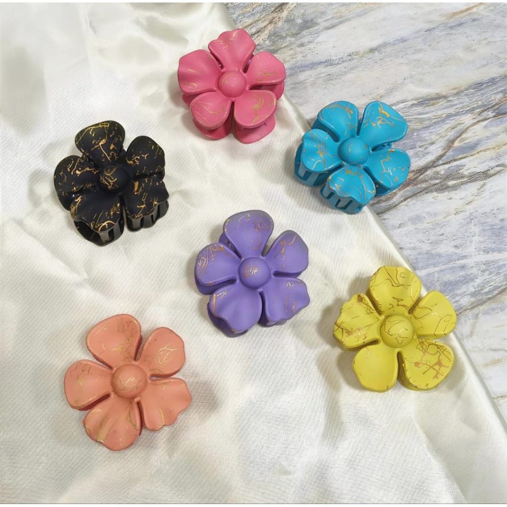 Jual (ISI 12PCS) JEPITAN RAMBUT IMPORT MODEL BUNGA TULIP MOTIF BERCAK ...