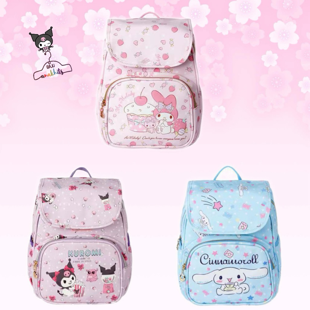 Jual Tas Ransel Anak Import Kuromi Melody Cinnamoroll | Tas Ransel Anak Paud TK PU Leather ...