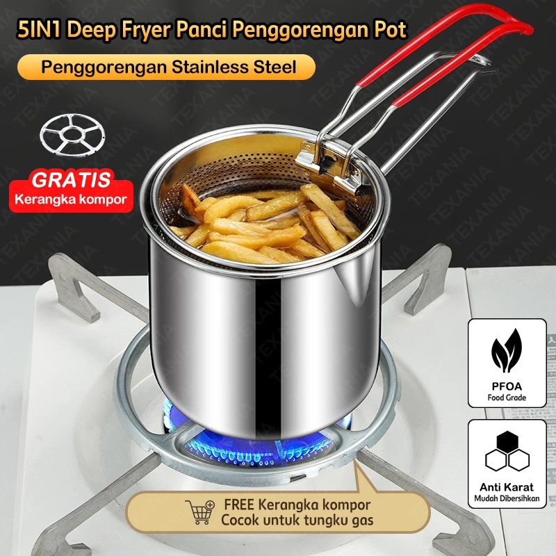 Jual Deep Fryer 4 in 1 Multi Set Panci Penggorengan Rebus Stainless ...
