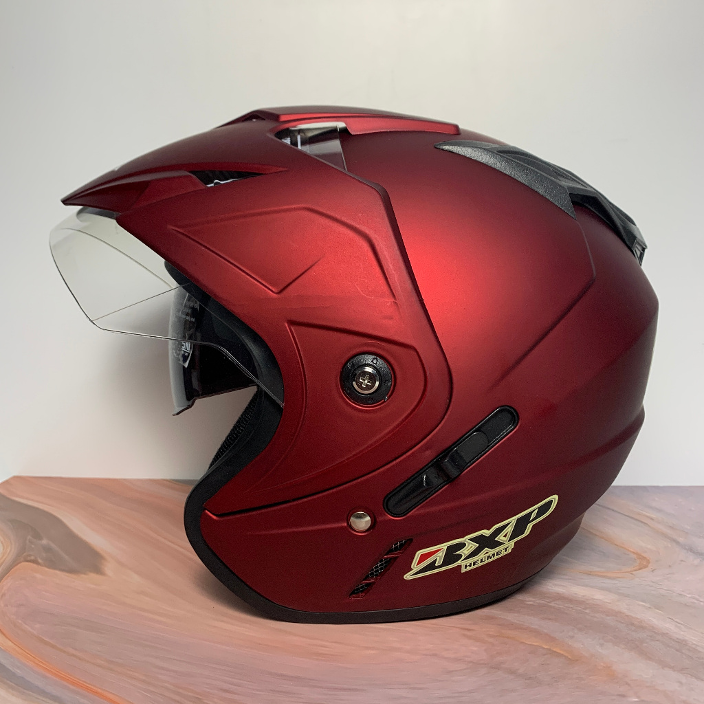 Jual Helm BXP JP7 Merah Doff - Double Visor Helem SNI Dewasa Polos ...