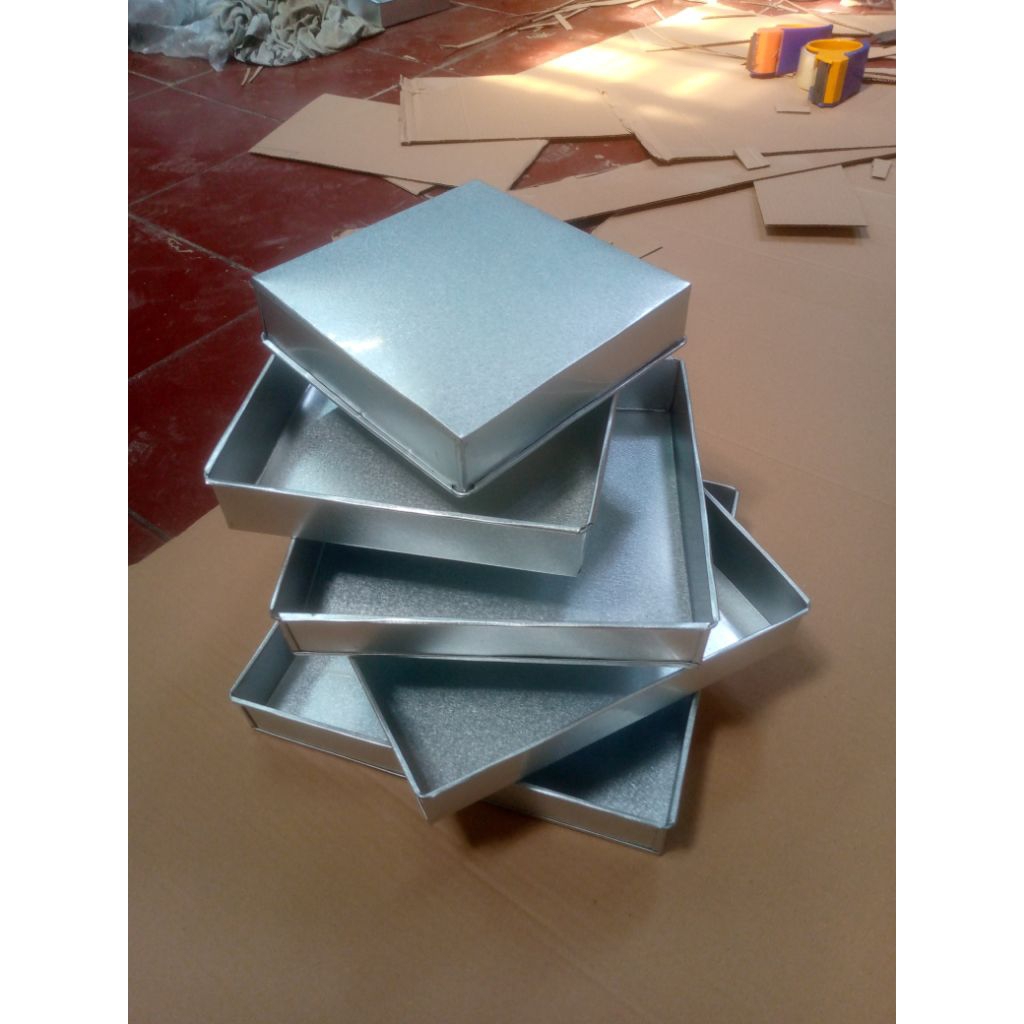 Jual Loyang kotak mini 4 ukuran 12,14,16,18,20, tinggi 4cm | Shopee ...