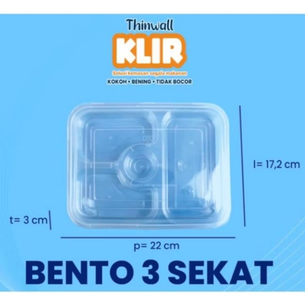 Jual KLIR BENTO BENING TEBAL 3 SEKAT DAN 4 SEKAT | TEMPAT MAKAN THINWALL | Shopee Indonesia