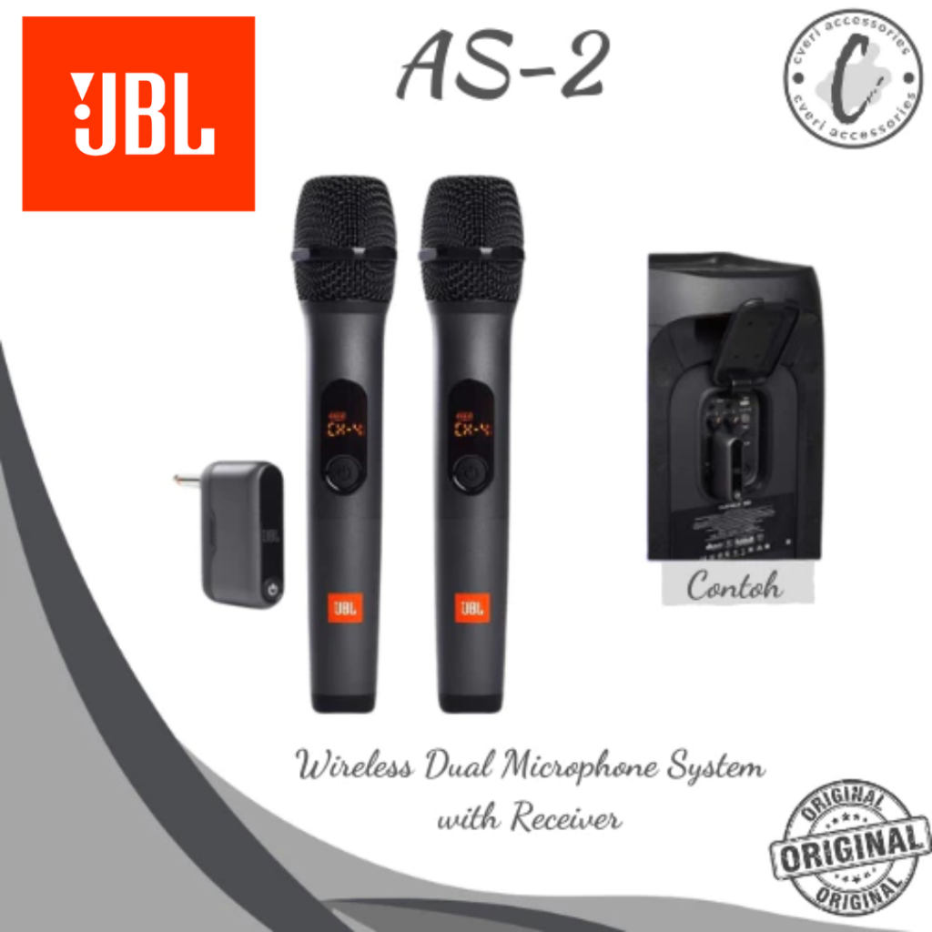 Jual JBL AS2 Dual Wireless Microphone Karaoke With Receiver Original AS ...