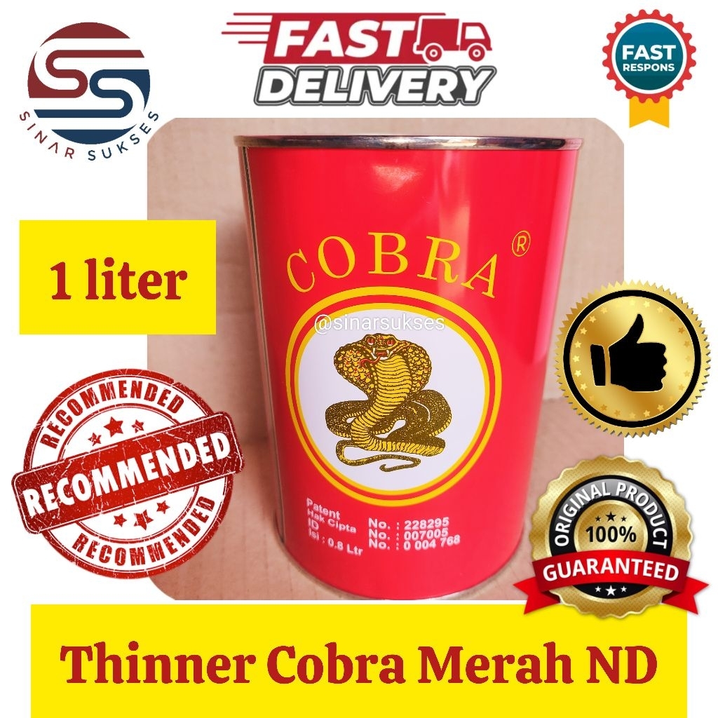 Jual Thinner Cobra Merah ND 1 liter/ Thinner Cobra Merah Kecil/ Thiner ...