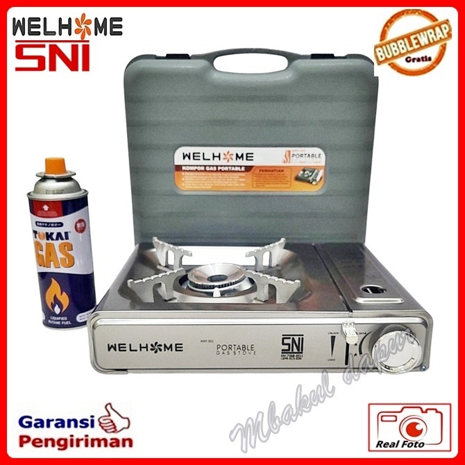 Jual Kompor Portable Kompor Camping Kompor Gas Portable 2 Fungsi Stainless Api Besar Biru SNI ...