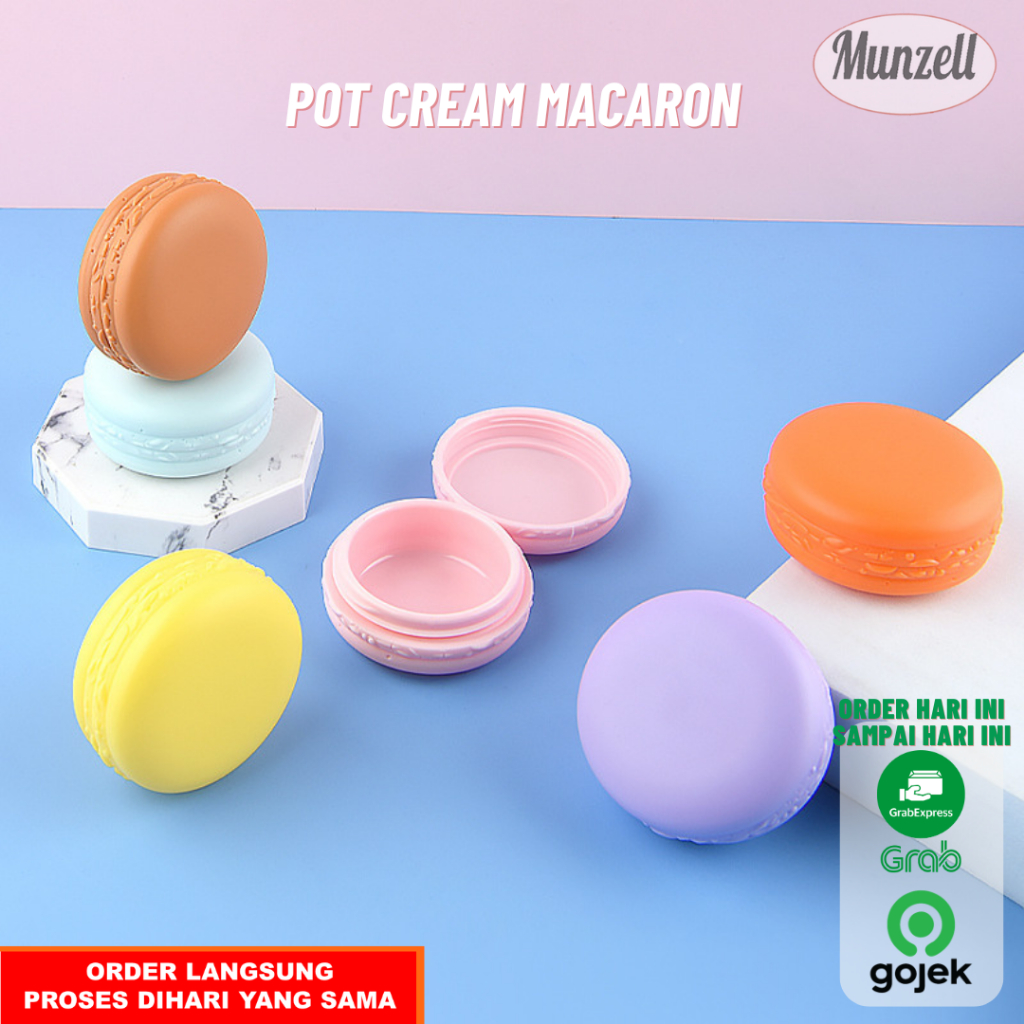 Jual 10gr Pot cream Macaron bahan plastik/jar lip balm/tempat aksesoris ...