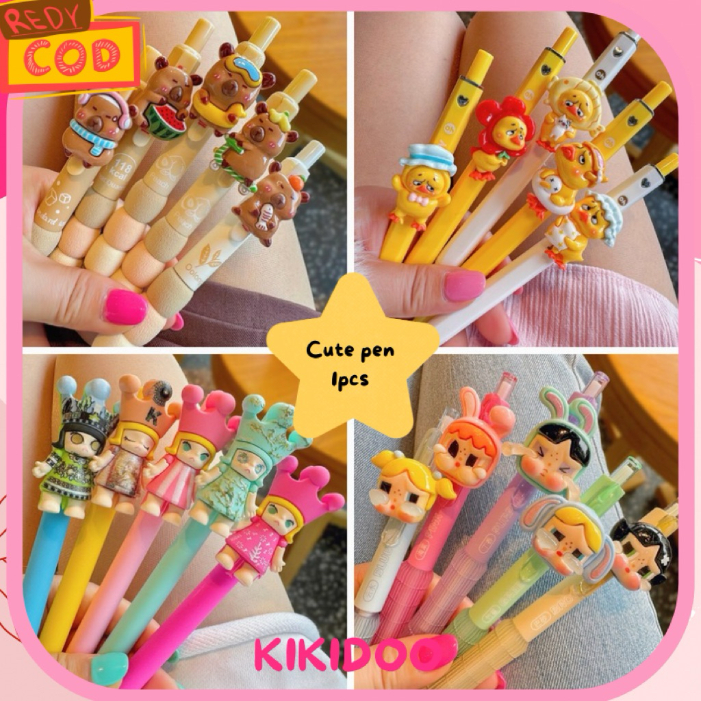 Jual 1Pcs Cartoon Cute Gel Pen 0.5mm | Pena Mekanik Aesthetic | Pulpen ...