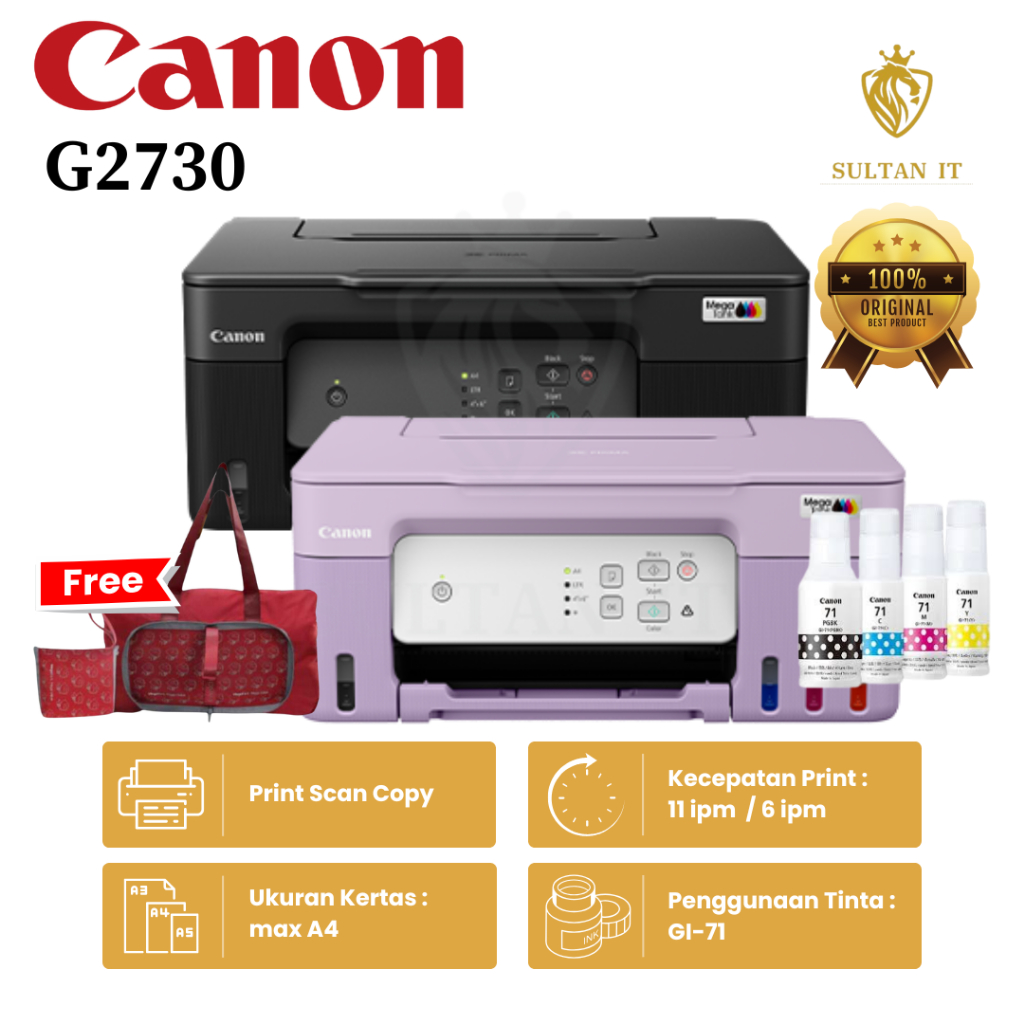 Jual Printer Canon G2730 Print Scan and Copy Original Ink Tank | Shopee ...